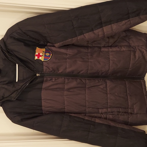 rhinoxinc | Jackets & Coats | Fc Barcelona Mens Sz S Hooded Soccer Full ...